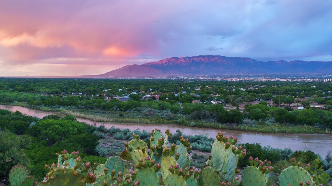 Sunset Landscape Photo Print of the Sandia Mountains in Spring ...