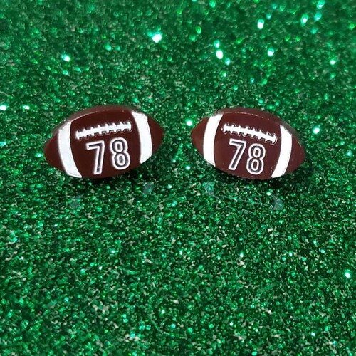 Custom Sport Earrings Football Jewelry With Custom - Etsy