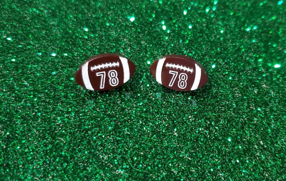 Custom Sport Earrings Football Jewelry With Custom - Etsy