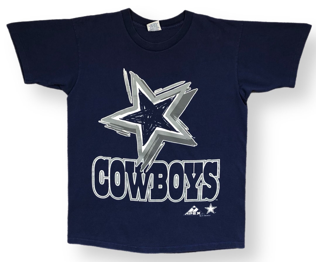 Vintage 1993 Apex One Dallas Cowboys Big Logo Print NFL Graphic T-shirt ...