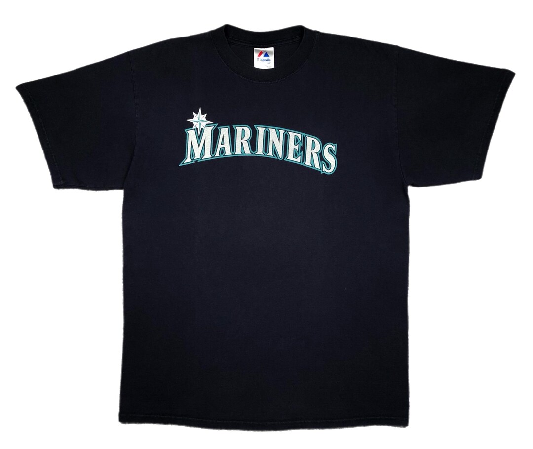 Vintage 90s/00s Majestic Seattle Mariners Baseball Team MLB Graphic T ...