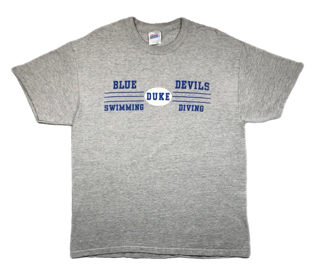 Vintage 90s Duke University Blue Devils Swimming & Diving Graphic T ...