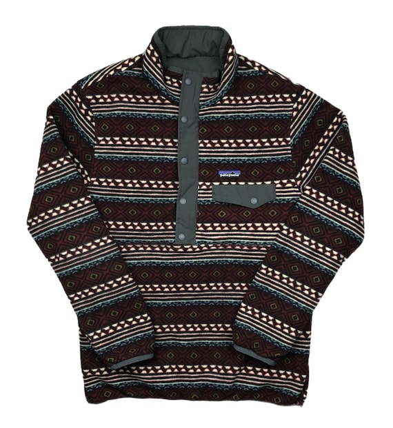 2016 Patagonia Aztec Style Pattern Reversible Snap T … - Gem