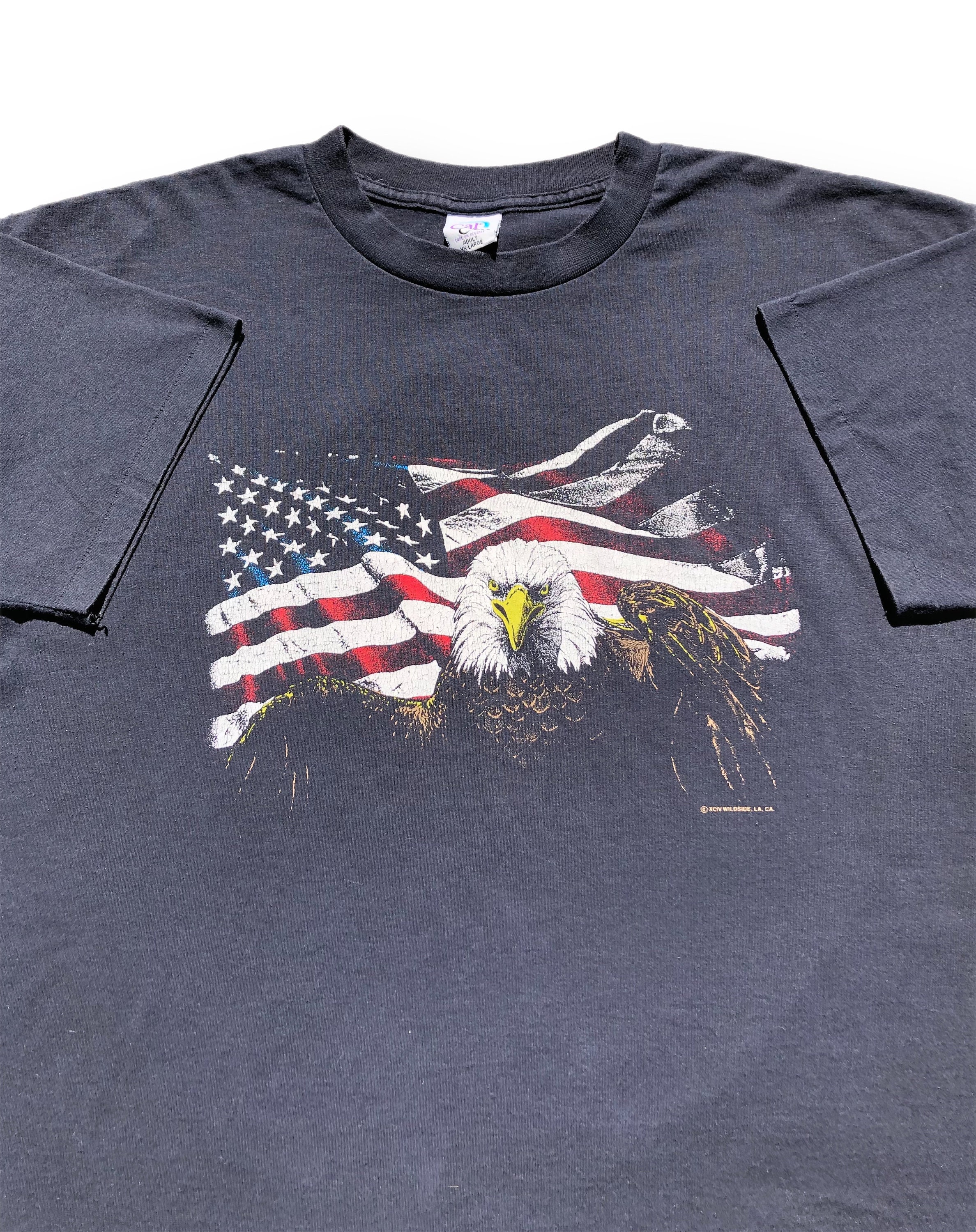 Vintage 80s/90s Bald Eagle & American Flag Single Stitch - Etsy