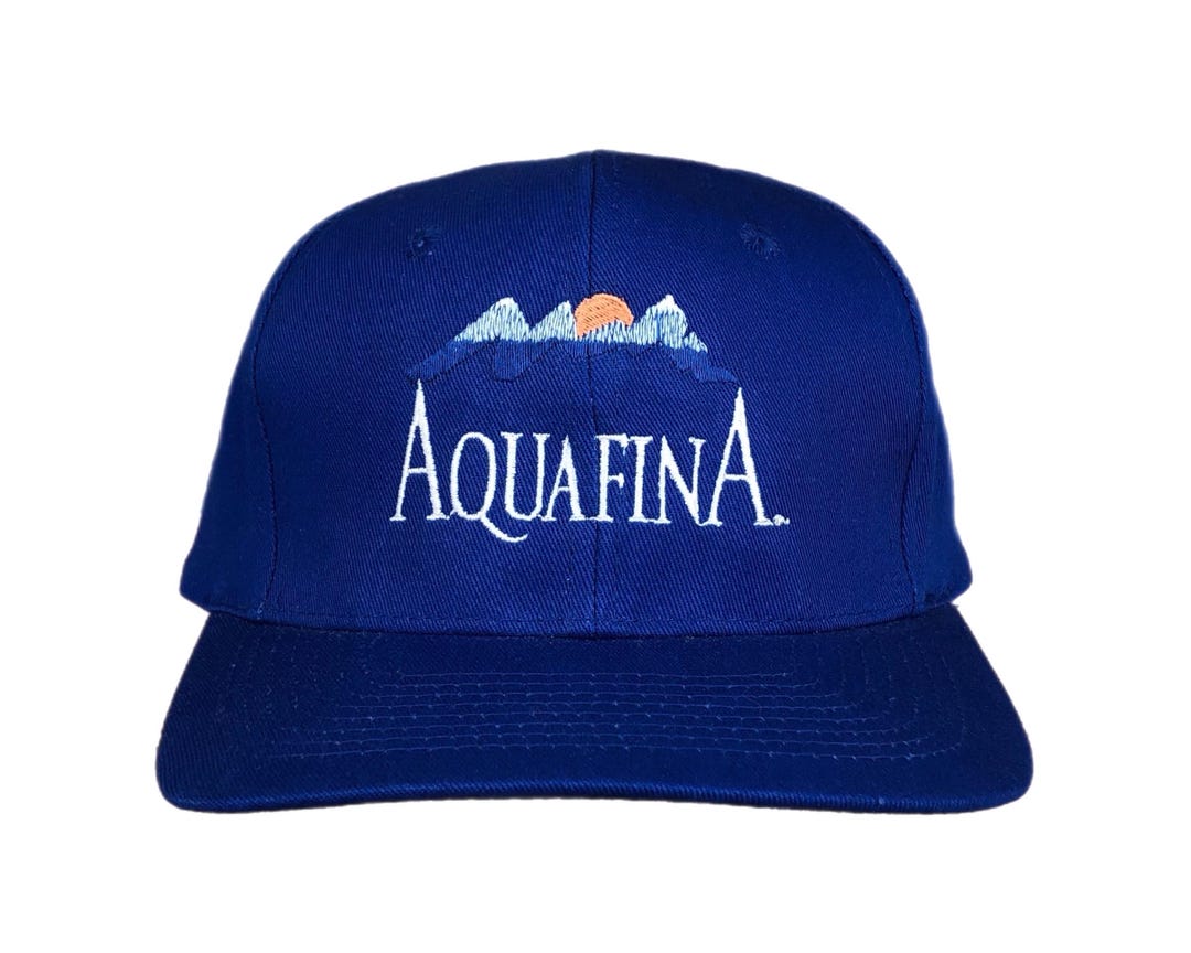 Vintage 90s Aquafina Purified Water Company Embroidered Snapback Hat ...