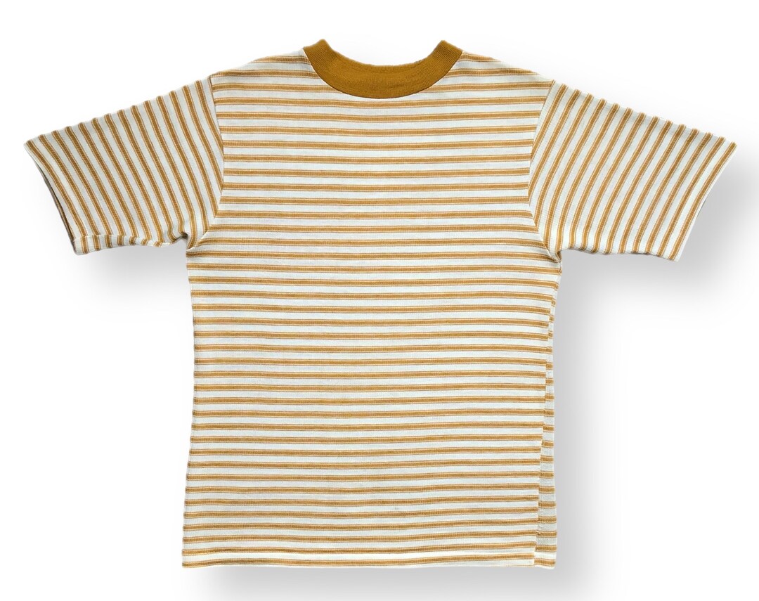 Vintage 60s Yellow Striped Knit T-shirt/top Size Medium/large - Etsy