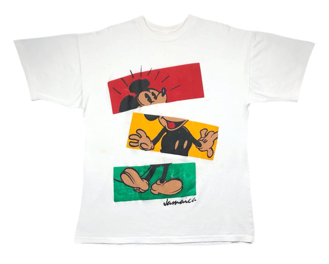 Vintage 90s Rasta Mickey Mouse Pop Art Style Jamaica Souvenir Style ...