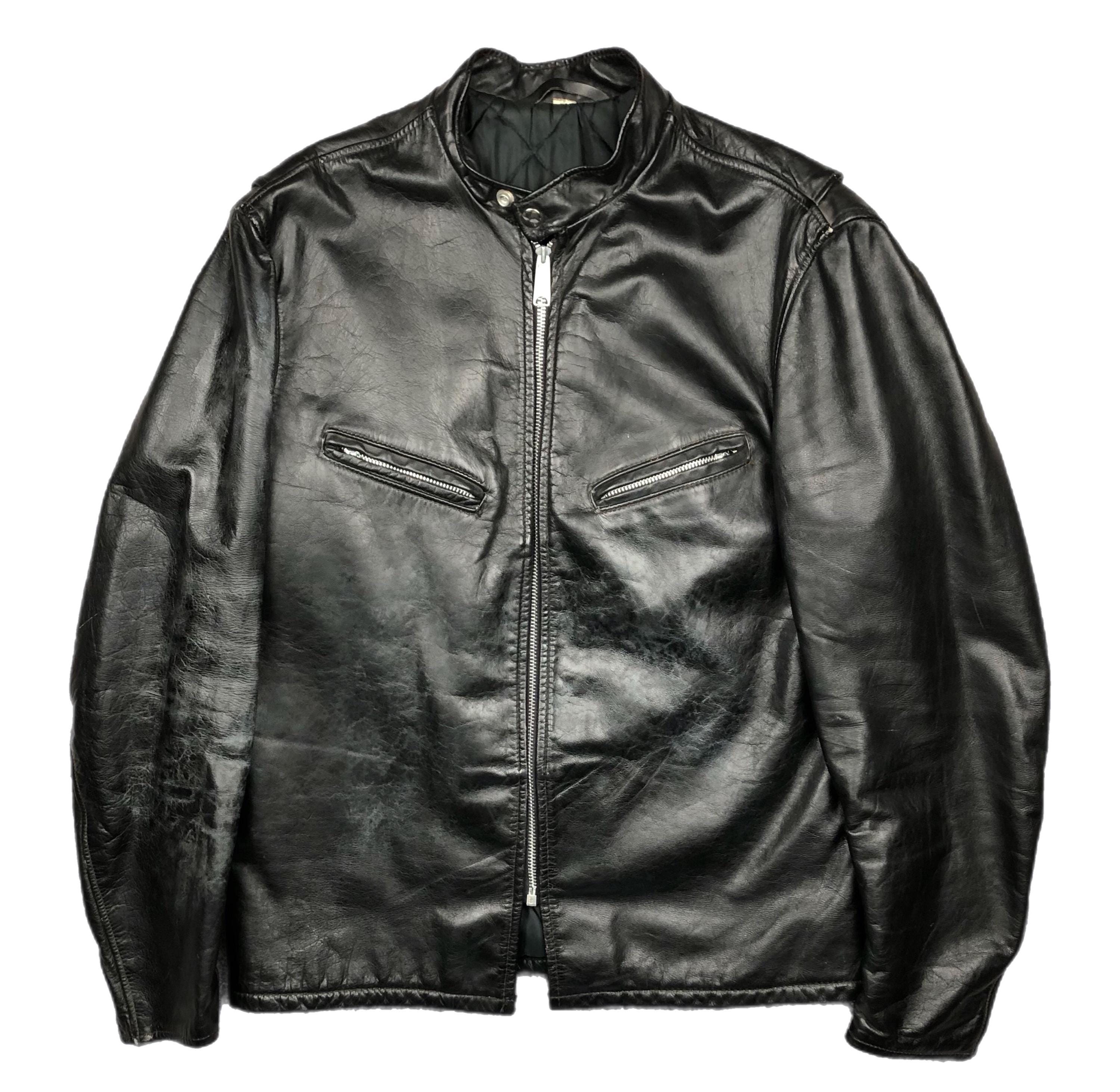 Mens 70s Black Leather Jacket - Etsy Mens 70s Black Leather Jacket - Etsy