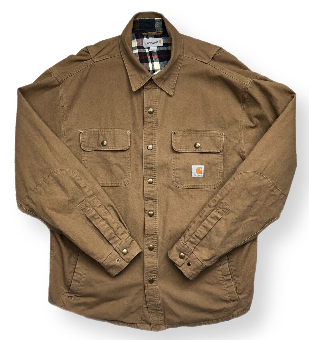 Carhartt Spring 2018 Plaid Lined Canvas Chore/barn Style Button up Coat ...