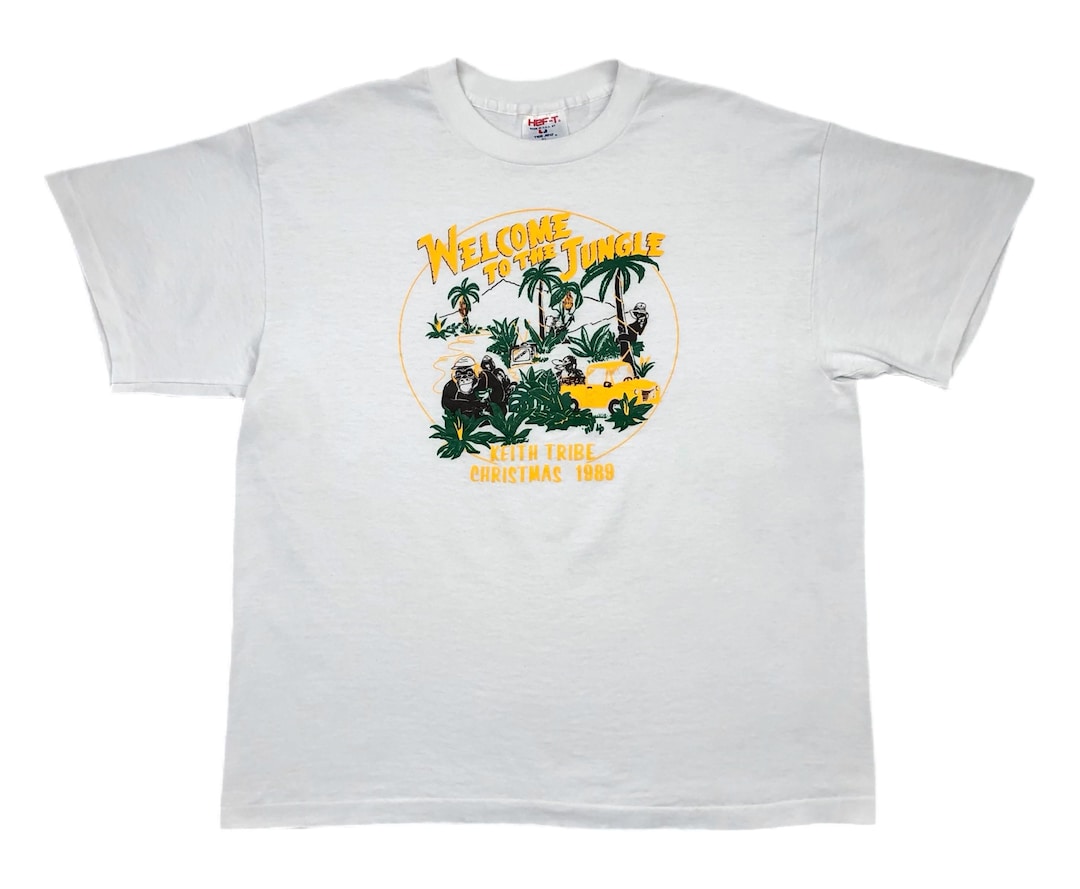 Vintage 80s "welcome to the Jungle" Funny Animal Parody Graphic T-shirt ...