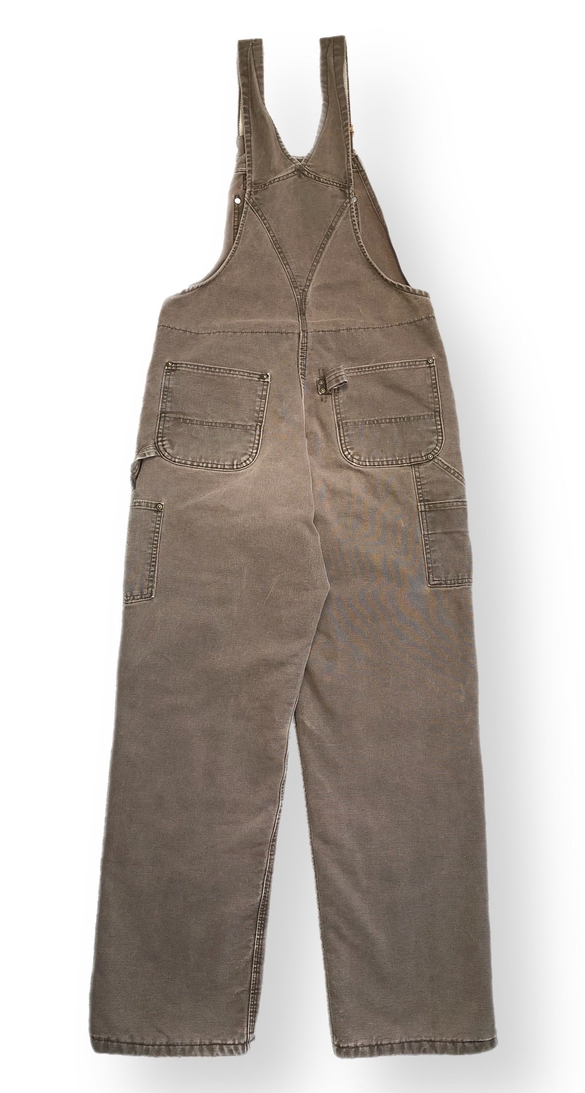 Vintage 90s Carhartt Made in USA R27 Brown Insulated Double Knee Overalls Size W34 L34 - Etsy