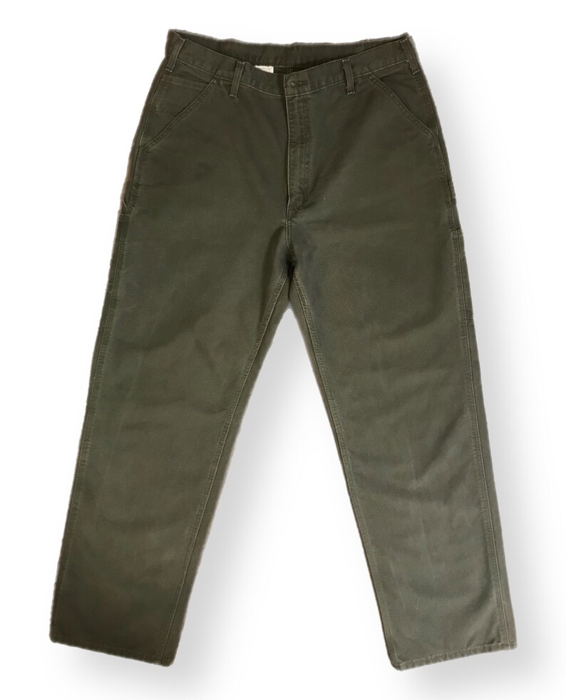 Vintage 90s Carhartt Olive Green Cargo Work Pants Size W36 L34 - Etsy