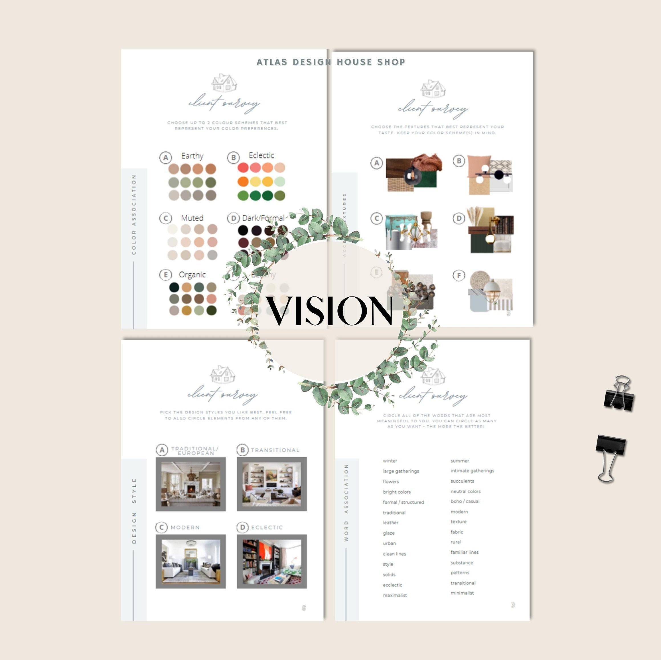 Client Discovery Questionnaire Package - Interior Design Client Survey ...