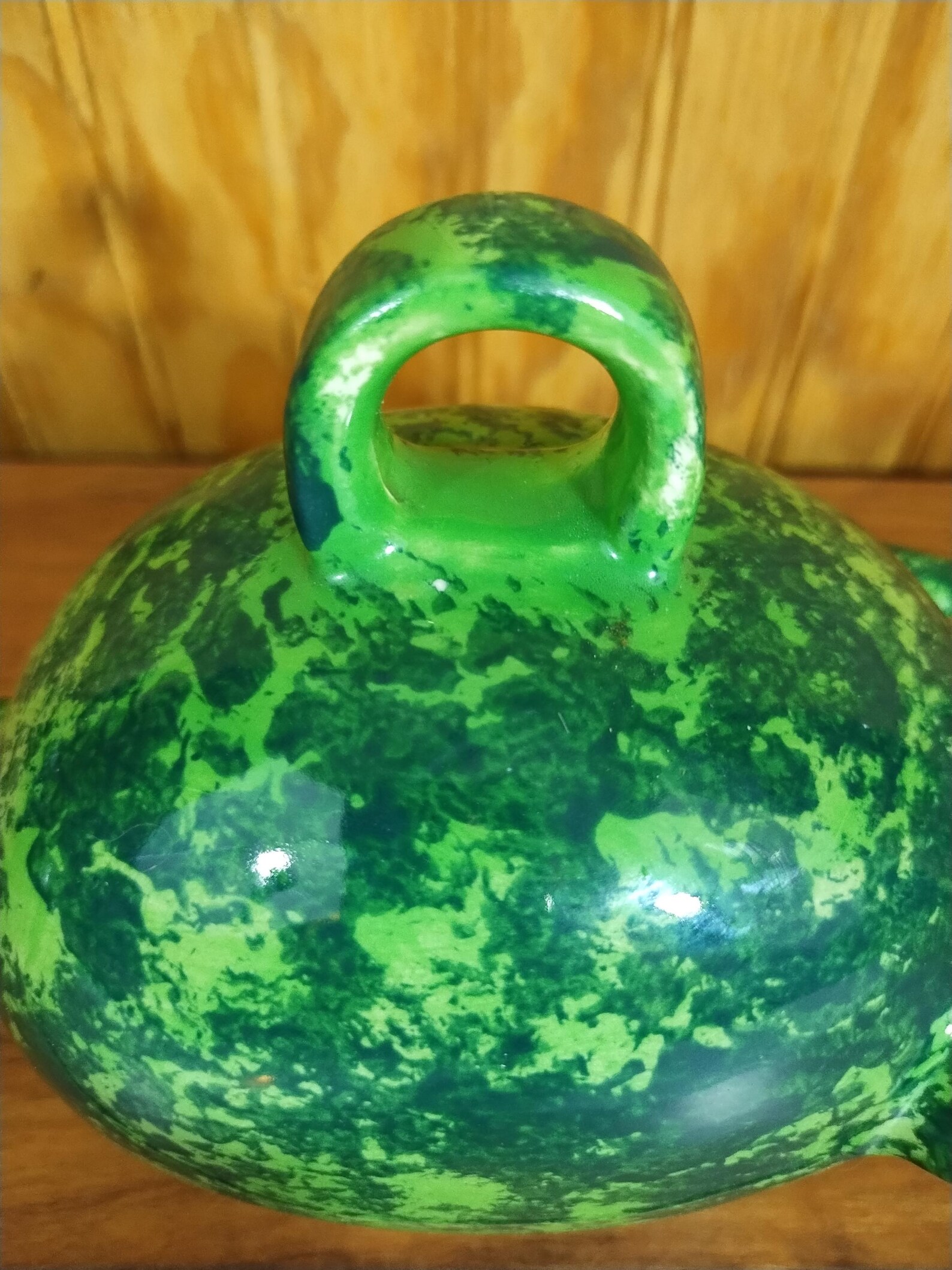 70s Ceramic Green Drip Glaze Piggy Bank With Handle - Etsy