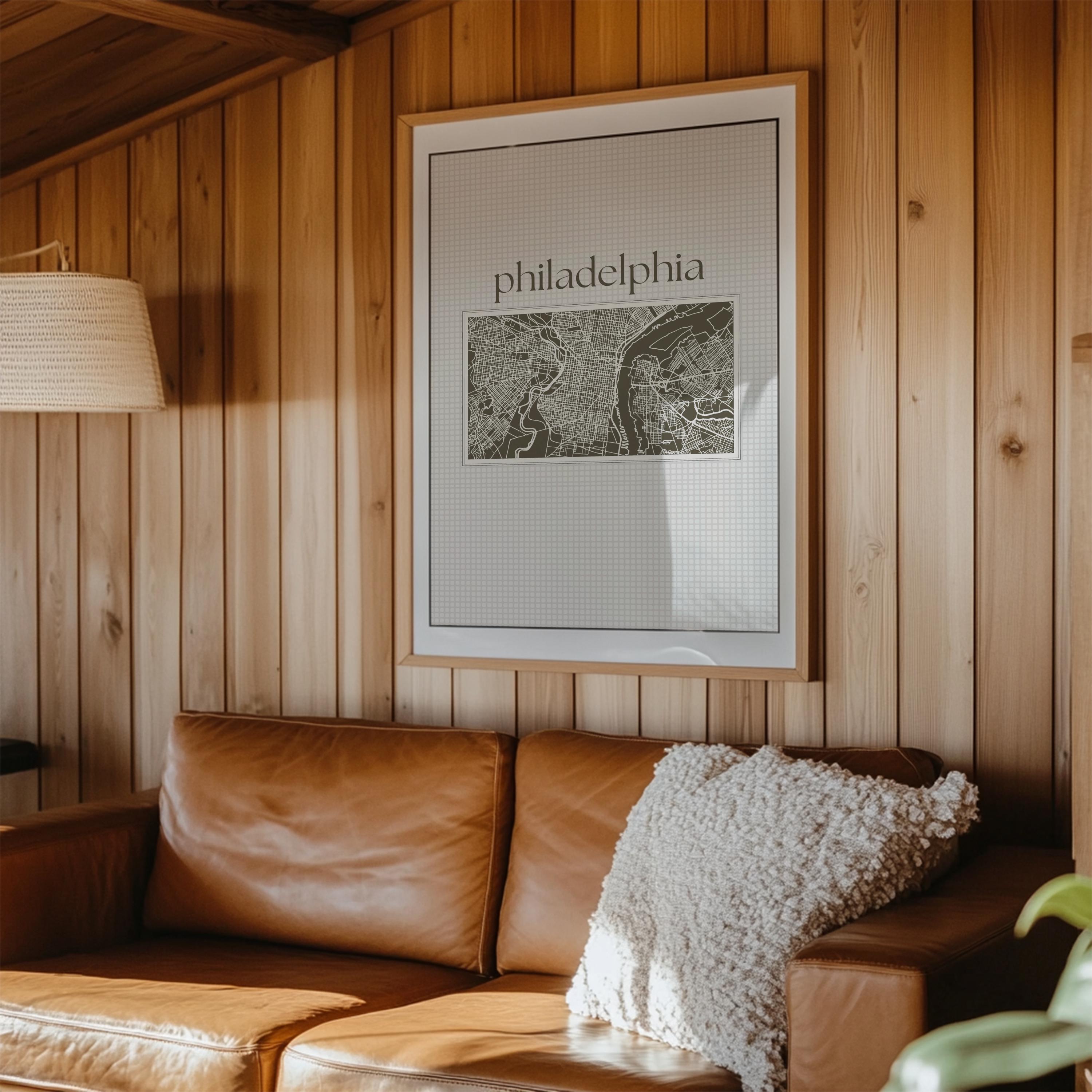 Minimalist Philadelphia Poster | Modern City Map | Simple Philly Wall ...