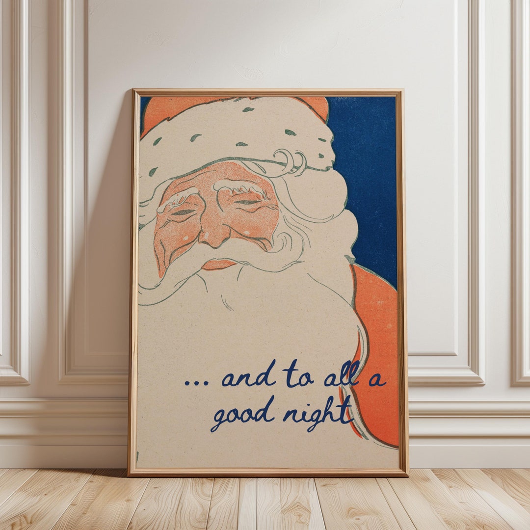 Vintage Santa Wall Art | Festive Xmas Decor | Merry Christmas to All ...