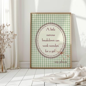 Sage Green Gilmore Girls Poster | Funny Rory Quote Wall Art | Vintage ...