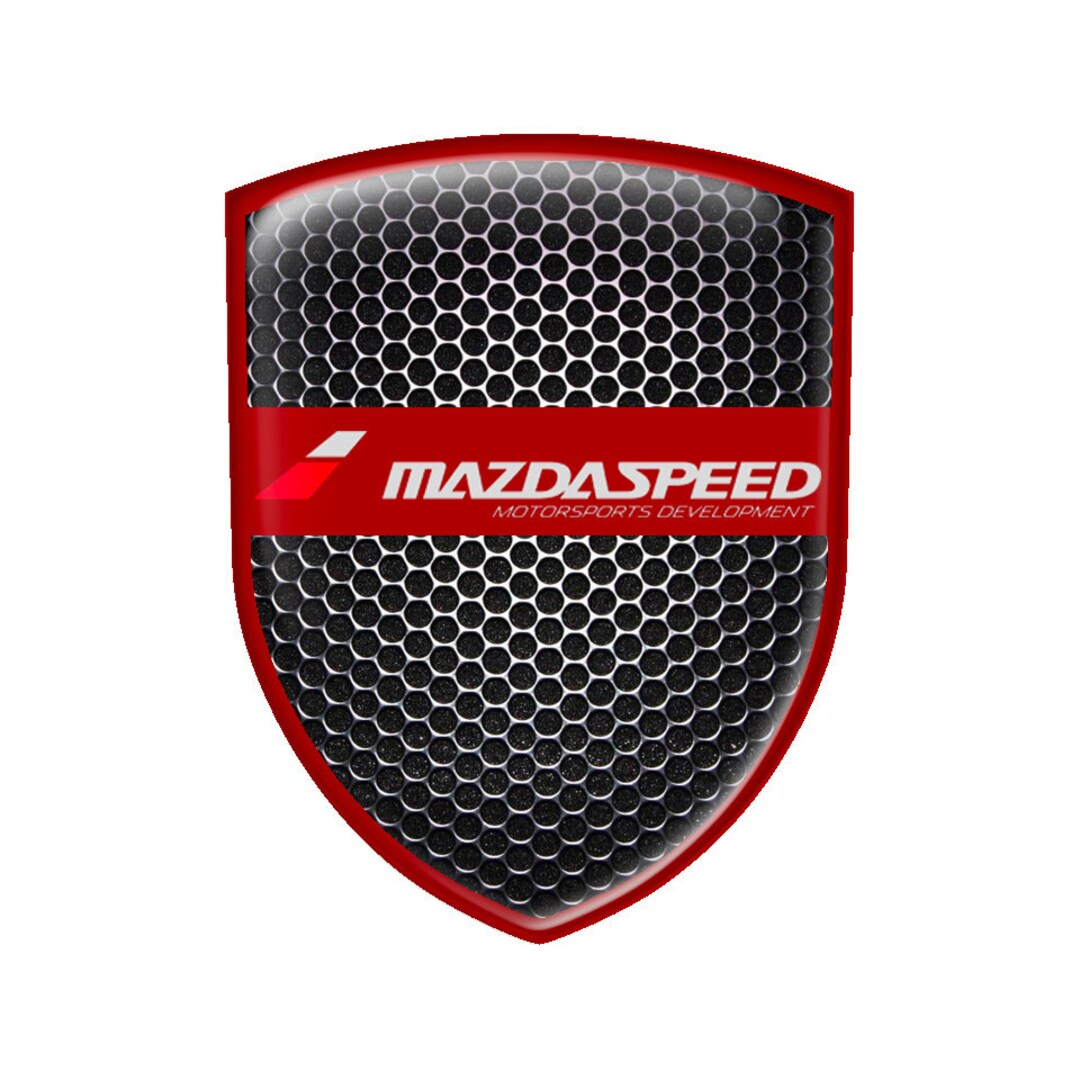Mazdaspeed Badge Silicone Emblem Shield Sticker All SIZES Car Interior ...