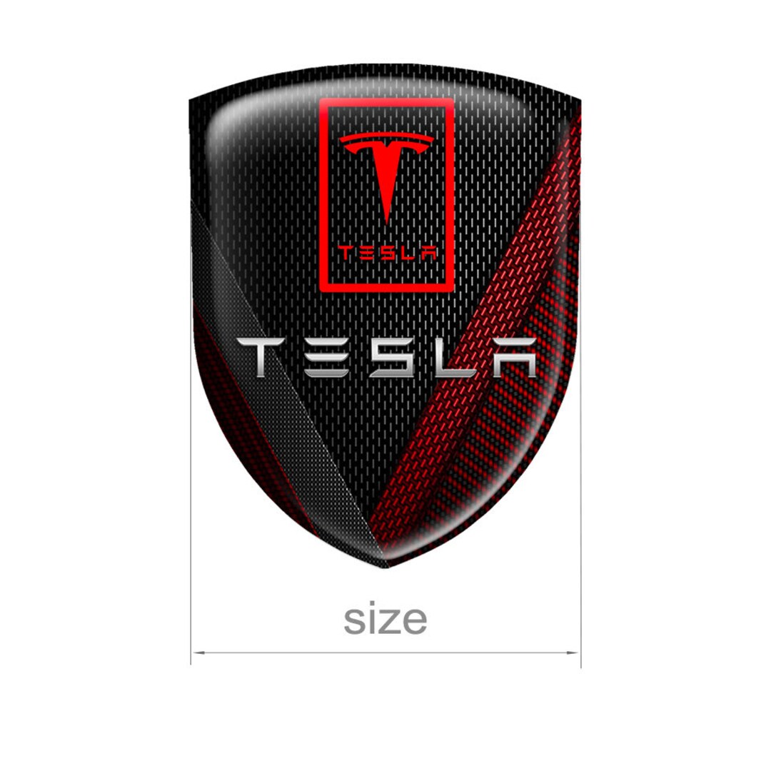Tesla Badge Silicone Emblem Shield Sticker All SIZES Car Interior ...