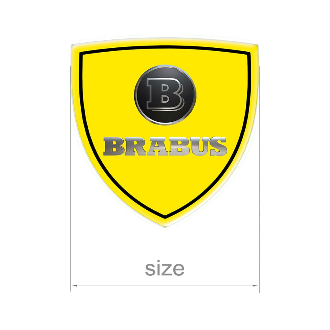 Brabus Emblem Shield Badge Silicone Sticker All SIZES Car Interior ...