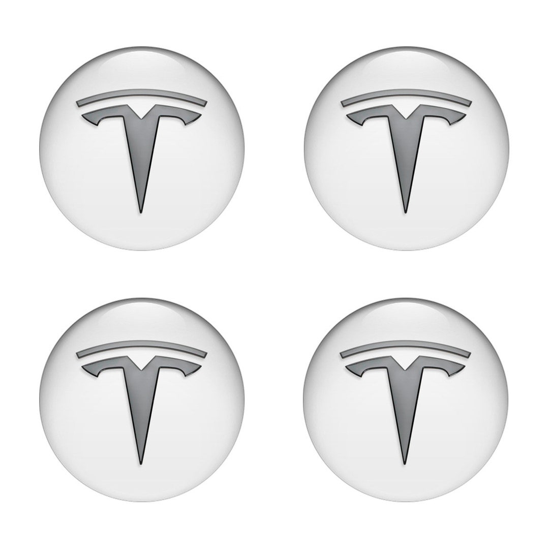 Domed Sticker Tesla SET 4 X 30-120 Mm Self Adhesive Silicone Badge for ...