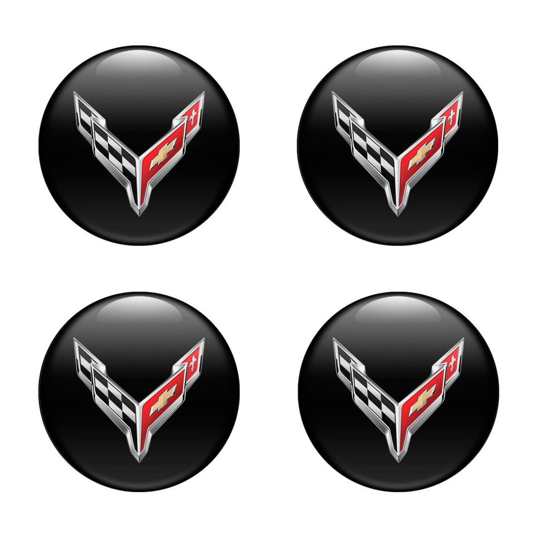 Domed Sticker CHEVROLET CORVETTE SET 4 X 30-120 Mm Self Adhesive ...