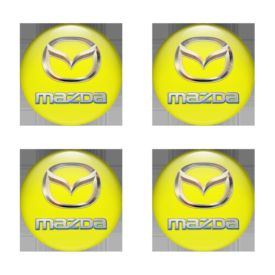 SET 4 X 40-120 Mm Mazda 3D Print Silicone Stickers Domed for - Etsy