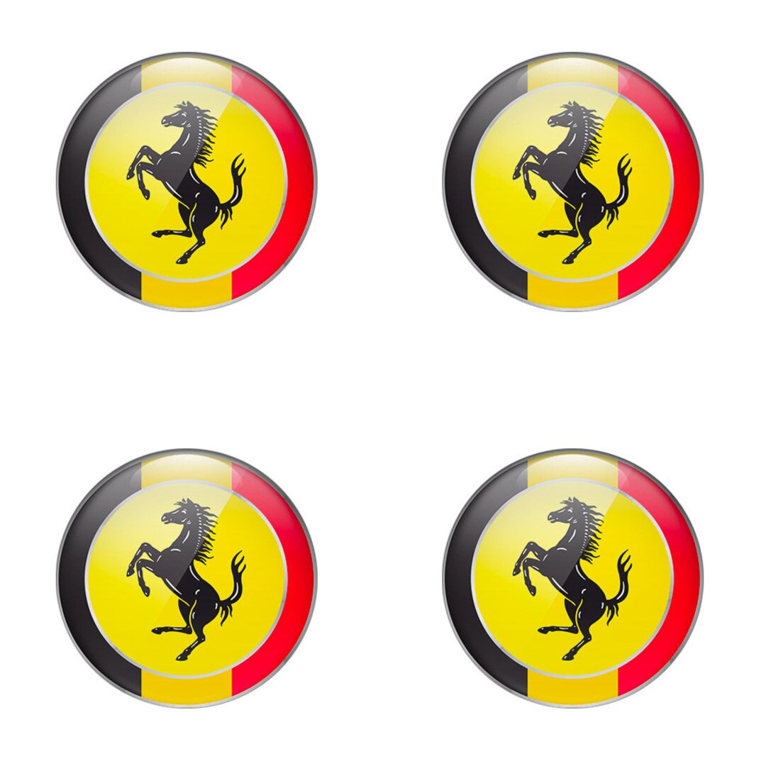SET 4 All Sizes Print Surface Ferrari Silicone Self Adhesive Stickers ...