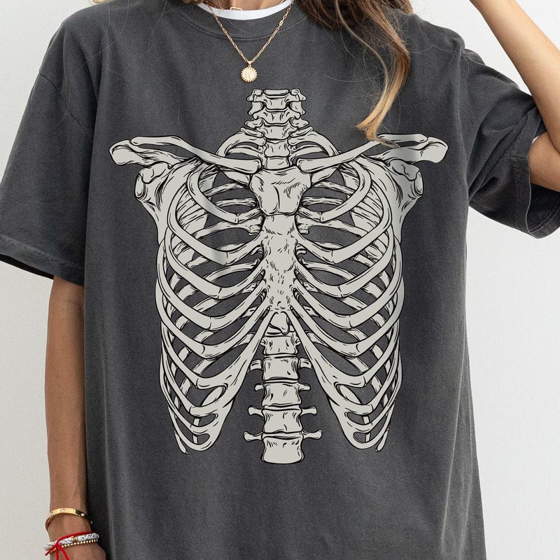 Skeleton Rib Cage T Shirt - Etsy