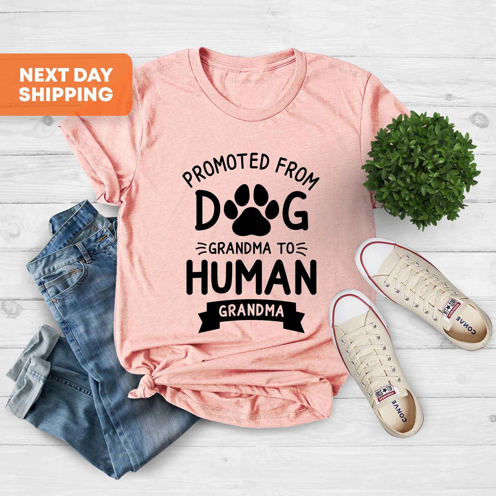 Promoted From Dog Grandma to Human Grandma Shirt Grandma - Etsy