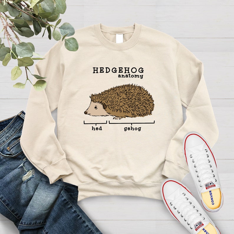 Hedgehog Sweatshirt, Hedgehog Anatomy Sweater, Cute Hedgehog Gift for ...
