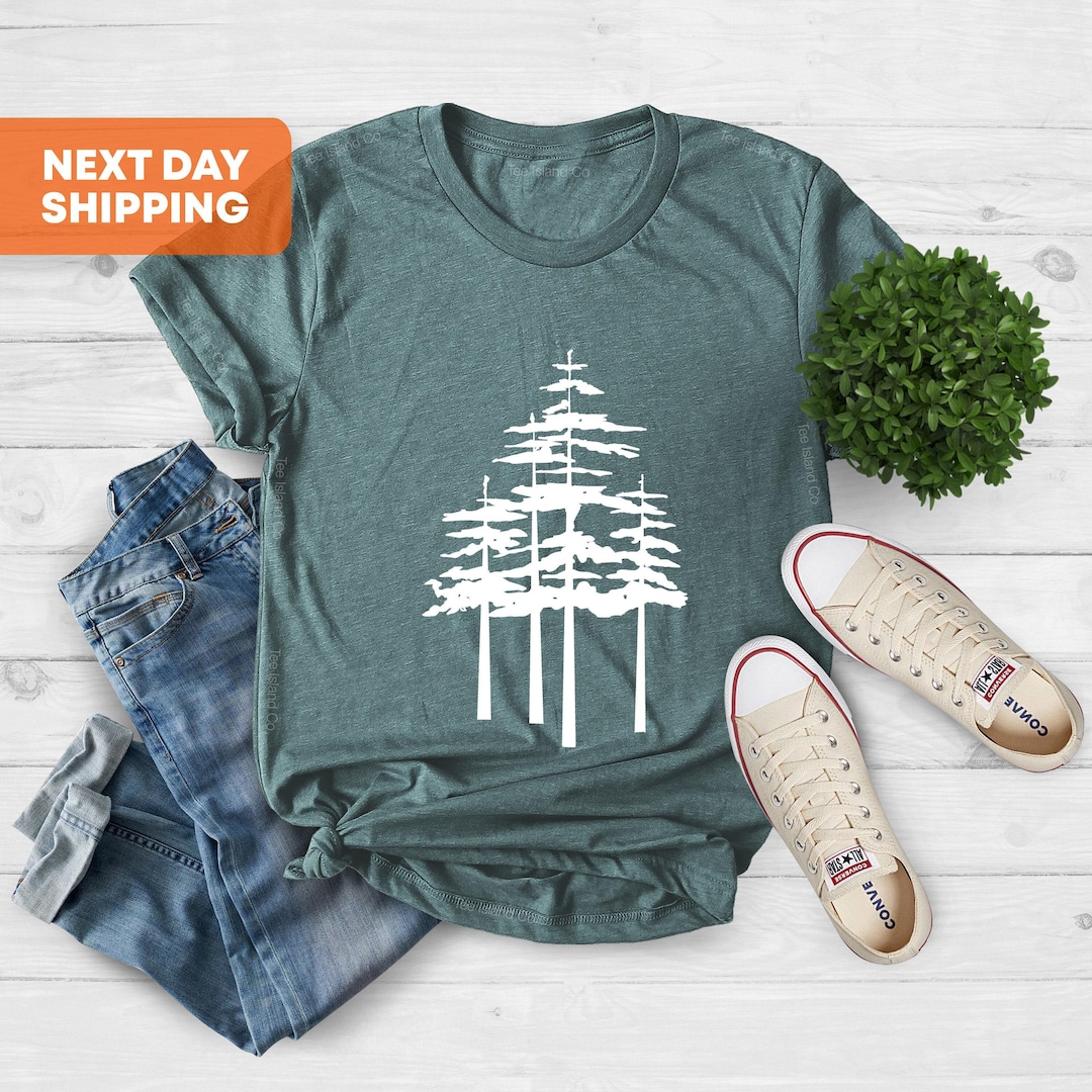 Trees Tee, Pine Tree Shirt, Pine Tree T Shirt, Camping Shirt, Hiking ...