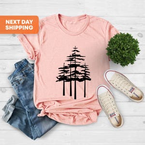 Trees Tee, Pine Tree Shirt, Pine Tree T Shirt, Camping Shirt, Hiking ...