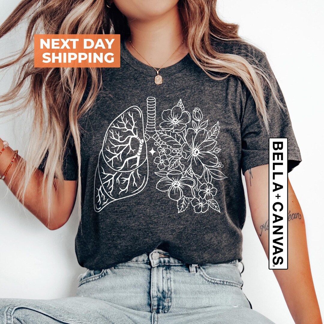 Anatomical Lung Shirt, Floral Lungs Shirt, Therapist Shirt, Respiratory ...