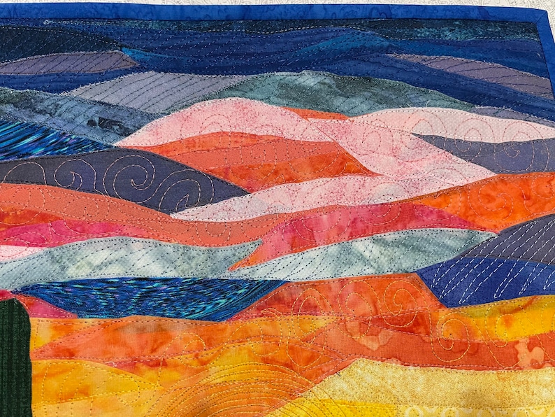 Sunset Landscape Wall Art. Stunning Wall Hanging. Sun Setting in Desert ...