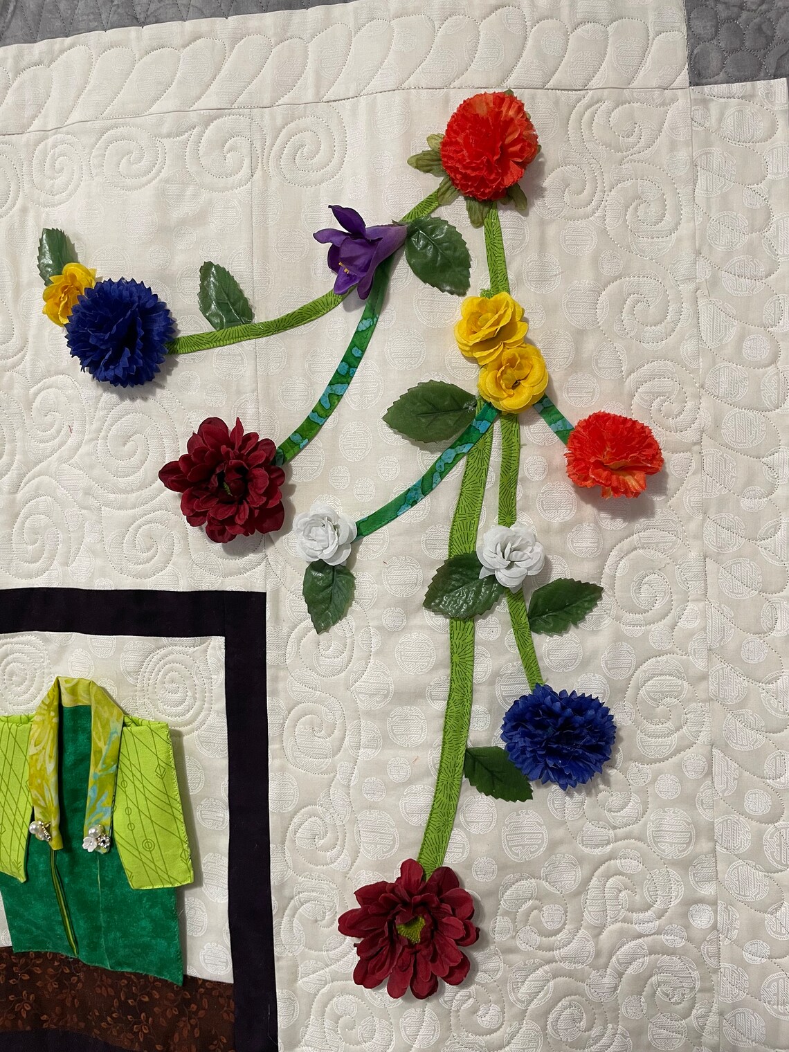 Colorful Wall Quilt With 6 Folded Korean Coats in Attic Window Quilt ...