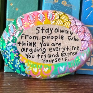 Uplifting Life Advice Rock: Stay Away From Those Who - Etsy