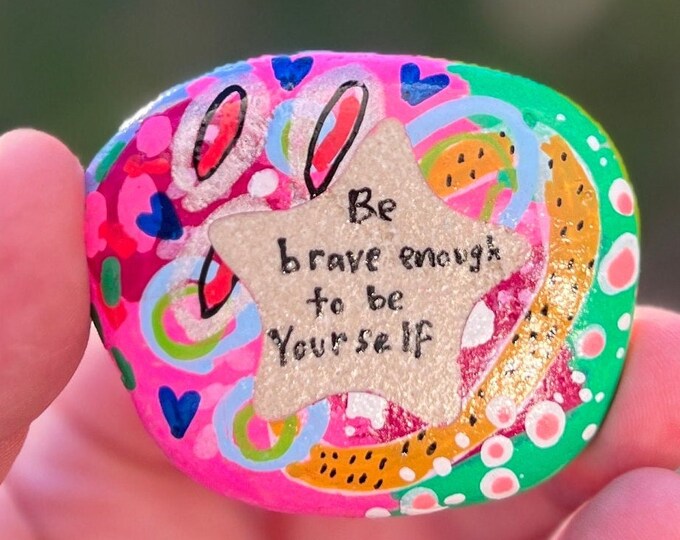 Bravery Quote, Be Brave Enough to Be Yourself, Star, 2.25 Inch Painted ...