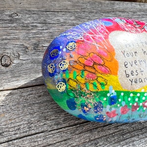 Rainbow Rock: Ralph Waldo Emerson Quote Inspirational Hand-painted Art ...
