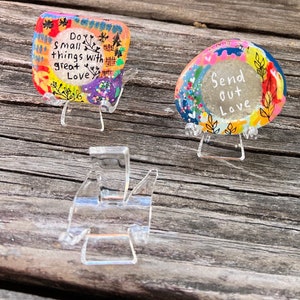 Rock Display Stand Mini Acrylic Easel Stands (painted Rock Art Not ...