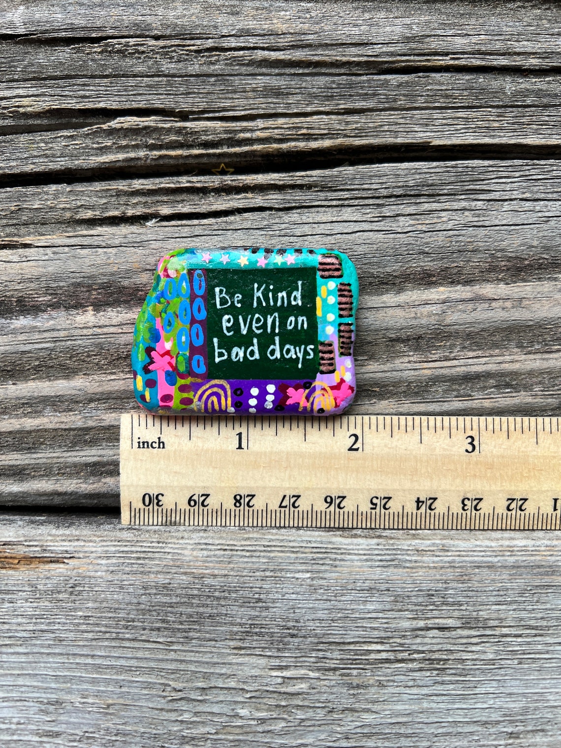 Be Kind Even on Bad Days, 1.95 Inch Painted Santorini Rock - Etsy