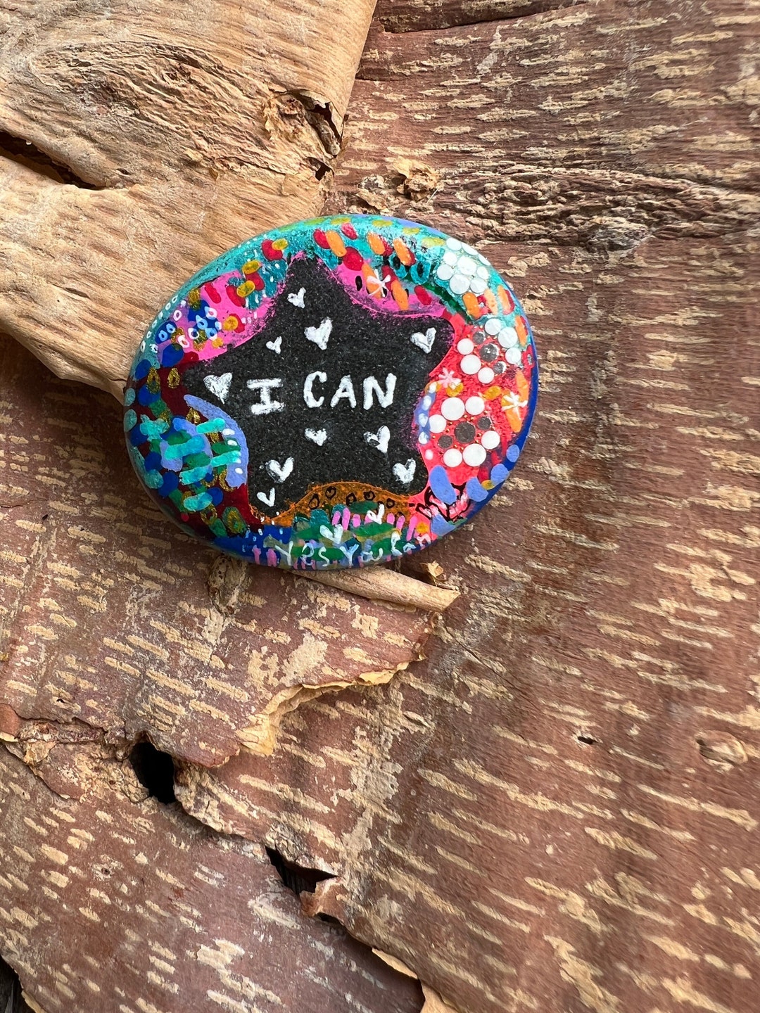 I Can - 2 Inch Hand-painted Rock, Positivity and Encouragement Stone ...