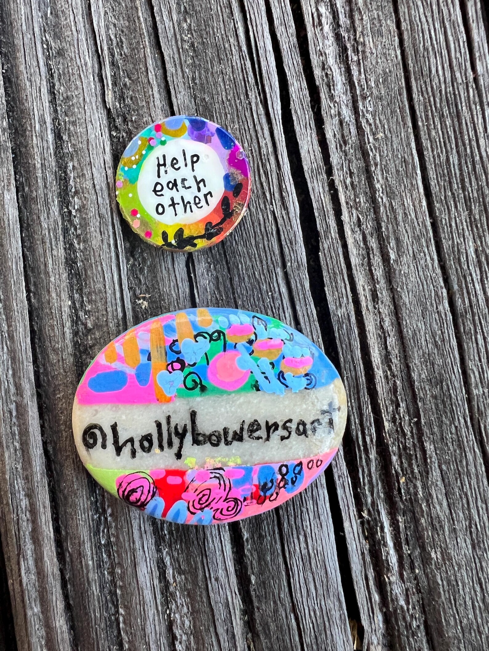 Hand-painted Penny: 'help Each Other' - Acrylic Coin Art .75 Inches - Etsy