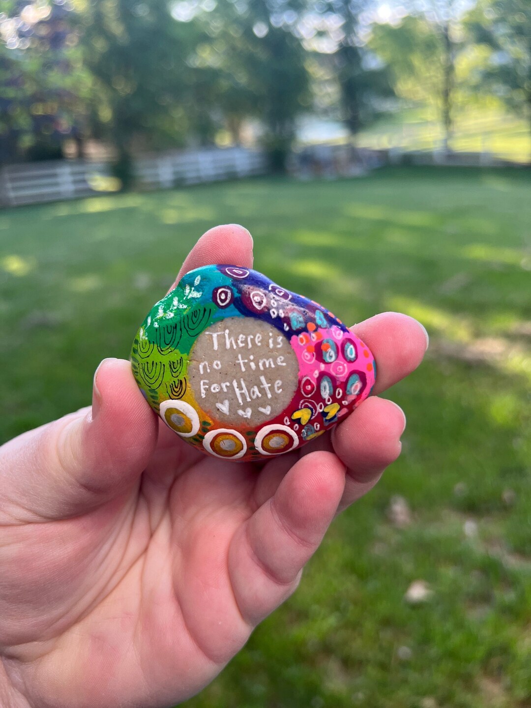 Spread Love There is No Time for Hate 2.32 Inch Painted Rock - Etsy