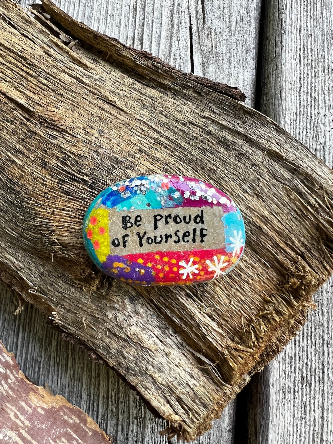 1.5-inch Painted Rock - Be Proud of Yourself - Etsy