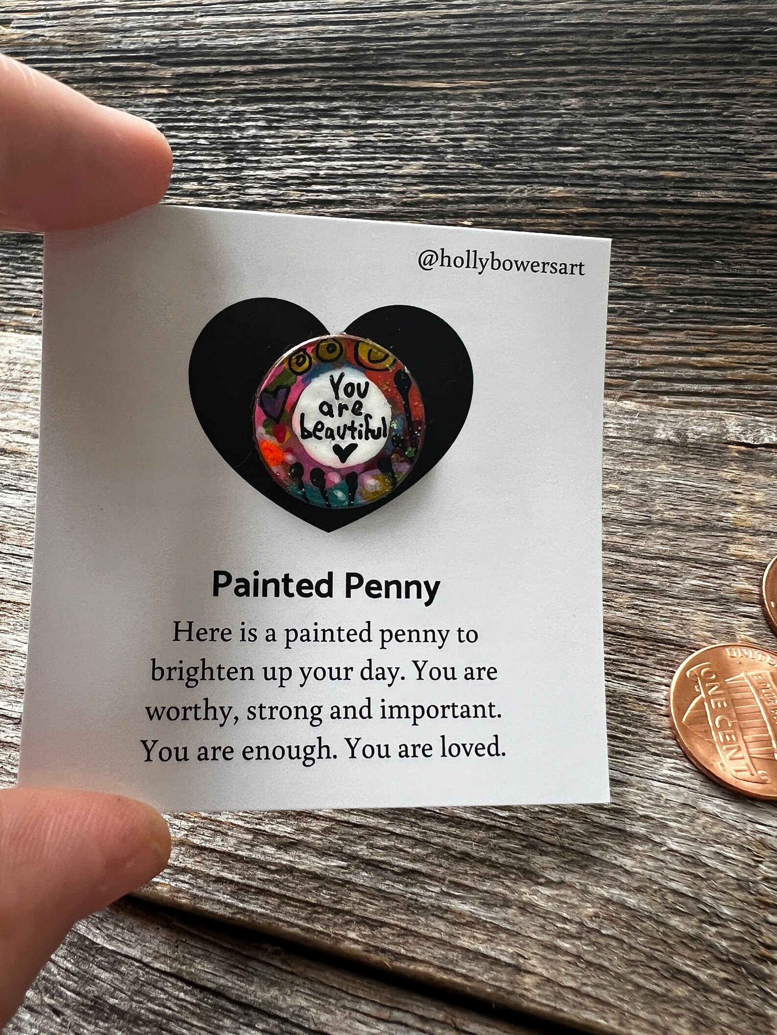 Painted Penny, You Are Beautiful, Hand Painted US Penny, Coin Painting ...