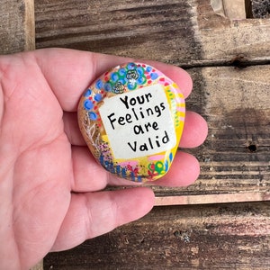 Empathy Stone, Your Feelings Are Valid, Yellow, 2 Inch Painted Rock - Etsy