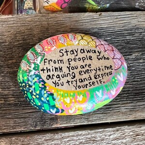 Uplifting Life Advice Rock: Stay Away From Those Who - Etsy