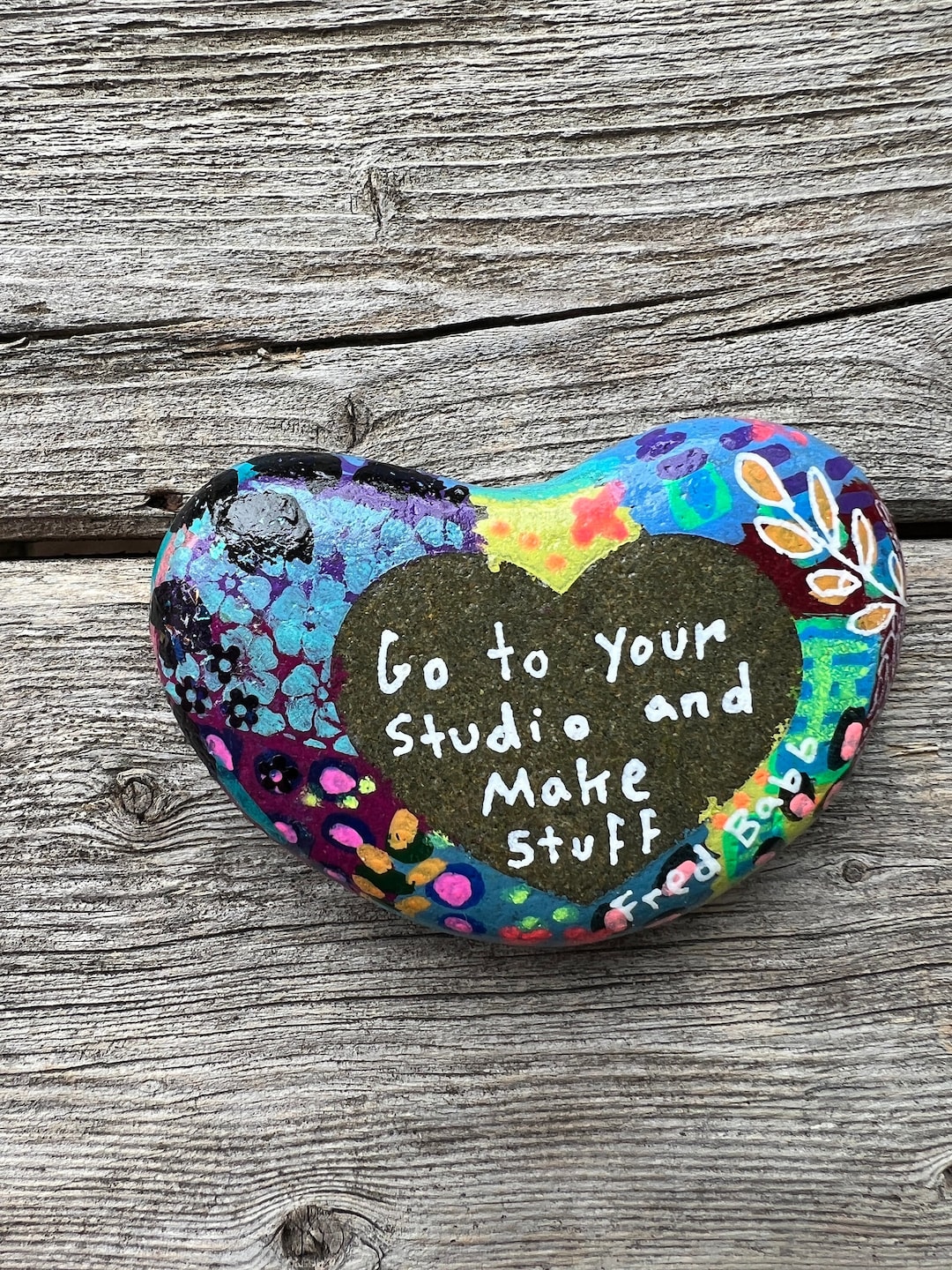 Hand-painted Rock Art: Fred Babb Quote, Heartfelt Stone Decor 2.92 ...
