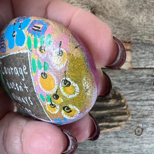 Courage Doesnt Always Roar Hand Painted Rock Mary A Radmacher ...